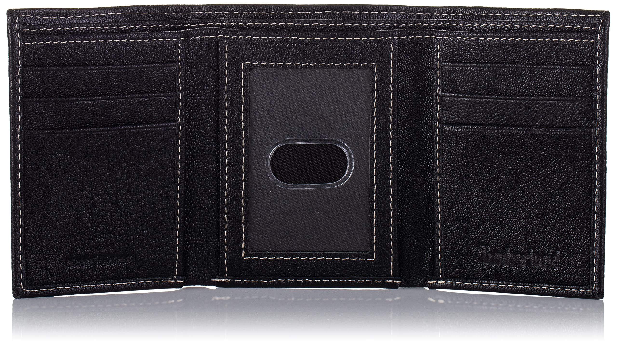 Timberland mens Genuine Leather Rfid Blocking Trifold Wallet, Black, One Size