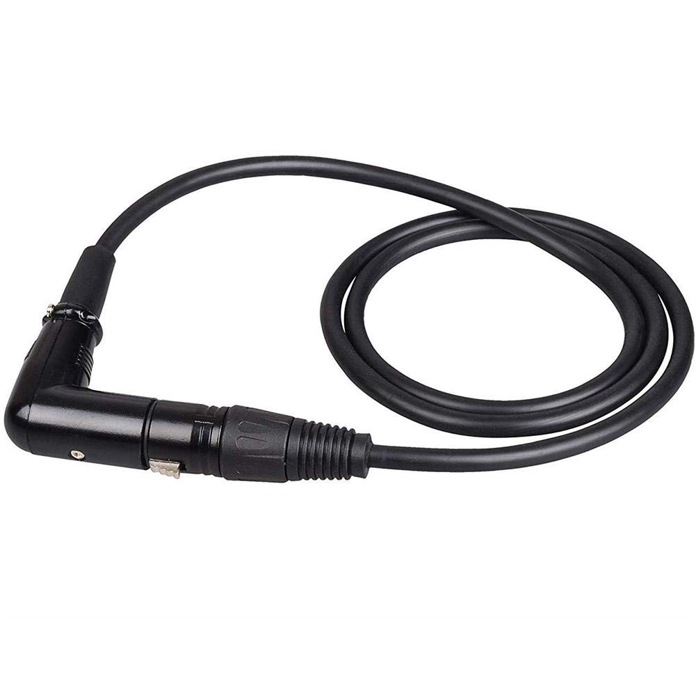 Right Angle XLR Cable, DMX Cable 3ft, 90-Degree XLR Male to Female, Balanced Microphone Cables