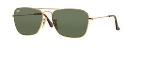 ray-ban rb3136 caravan 181 58m gold/dark green square sunglasses for men for women + bundle with designer iwear eyewear kit