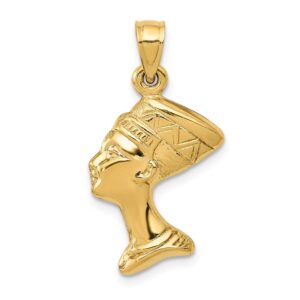 jewels by lux 14k yellow gold 3-d nefertiti pendant