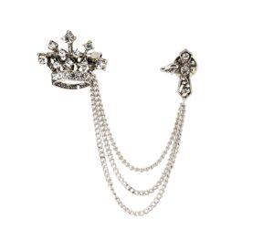 knighthood crown tassel chain brooch lapel pin badge coat suit collar accessories brooch for men crystal brooch suit stud lapel pin vintage rhinestone wedding brooch pin