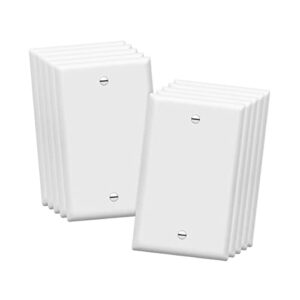 enerlites blank wall plate cover, gloss finish, standard size 1-gang 4.50" x 2.76", polycarbonate thermoplastic, electrical covers for unused outlets/switches, 8801-w-10pcs, white 10 pack