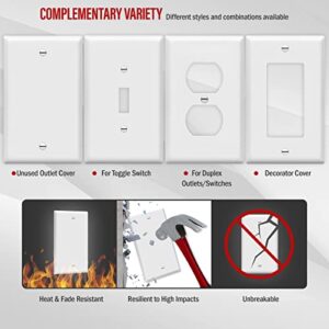 ENERLITES Blank Wall Plate Cover, Gloss Finish, Standard Size 1-Gang 4.50" x 2.76", Polycarbonate Thermoplastic, Electrical Covers for Unused Outlets/Switches, 8801-W-10PCS, White 10 Pack