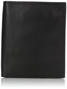 buxton men's emblem wallets credit card folio, black, one size