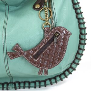 CHALA Cross body Handbag, Large Size, Casual, Soft, Shoulder or Cross body - TEAL (Green Bird)