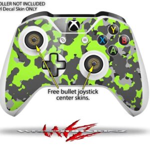 WraptorSkinz Decal Vinyl Skin Wrap Compatible with Xbox One S Console and Controllers - WraptorCamo Old School Camouflage Camo Lime Green