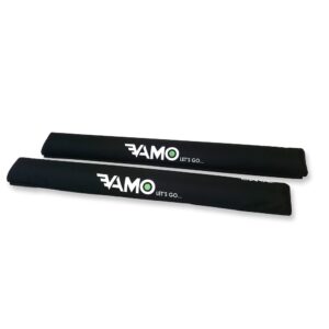 vamo black 30" long surf kayak sup rack pads aero bar