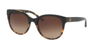 tory burch ty7095 sunglasses 160113-54 - black/tortoise frame, dark brown ty7095-160113-54