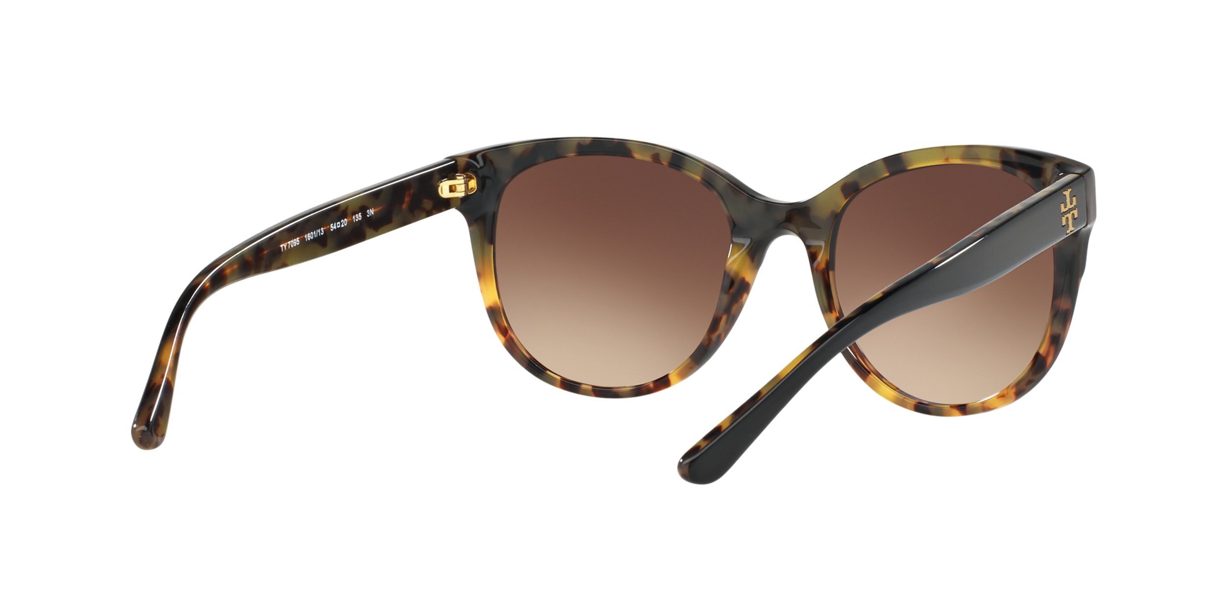 Tory Burch TY7095 Sunglasses 160113-54 - Black/Tortoise Frame, Dark Brown TY7095-160113-54