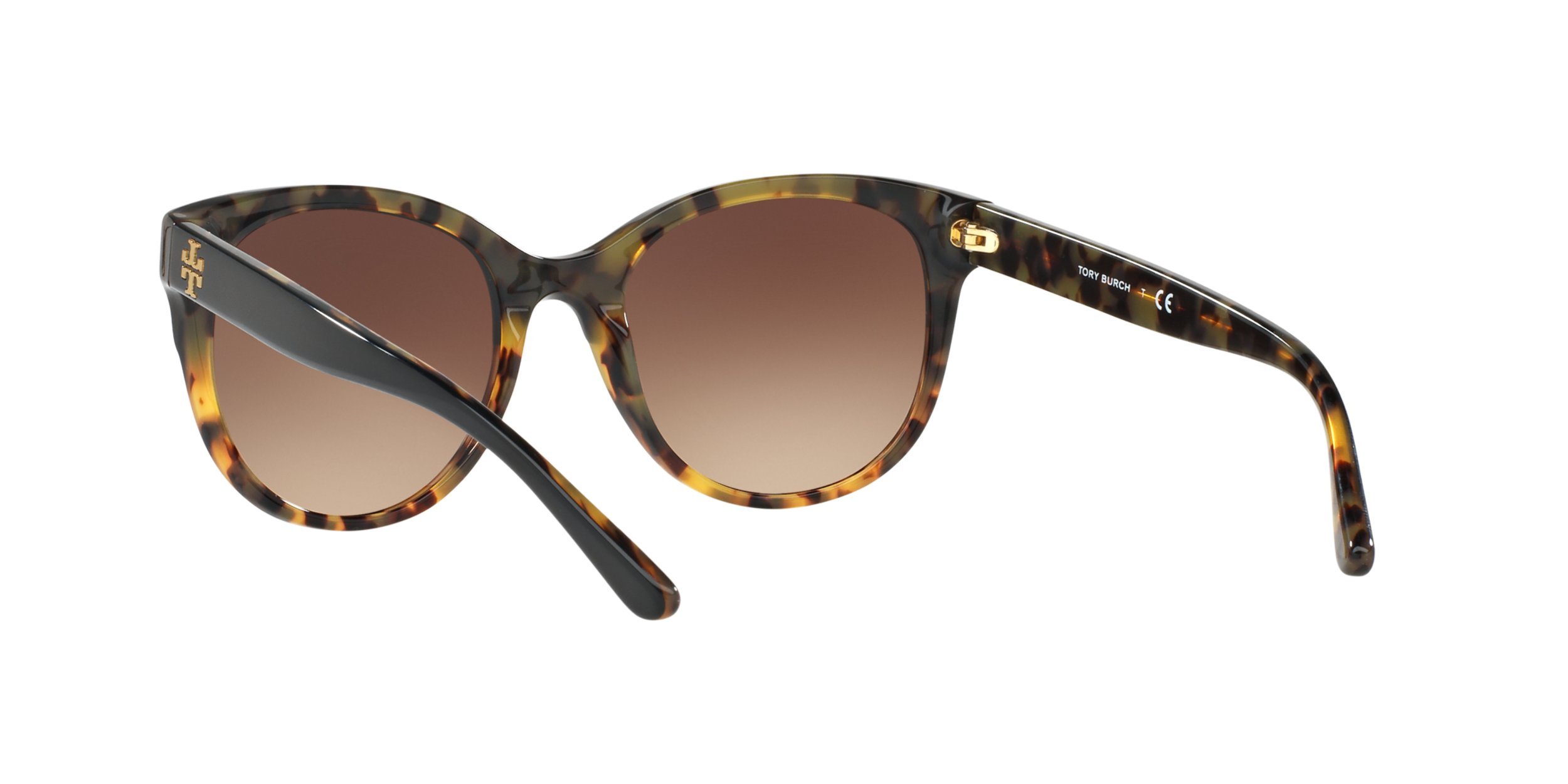 Tory Burch TY7095 Sunglasses 160113-54 - Black/Tortoise Frame, Dark Brown TY7095-160113-54