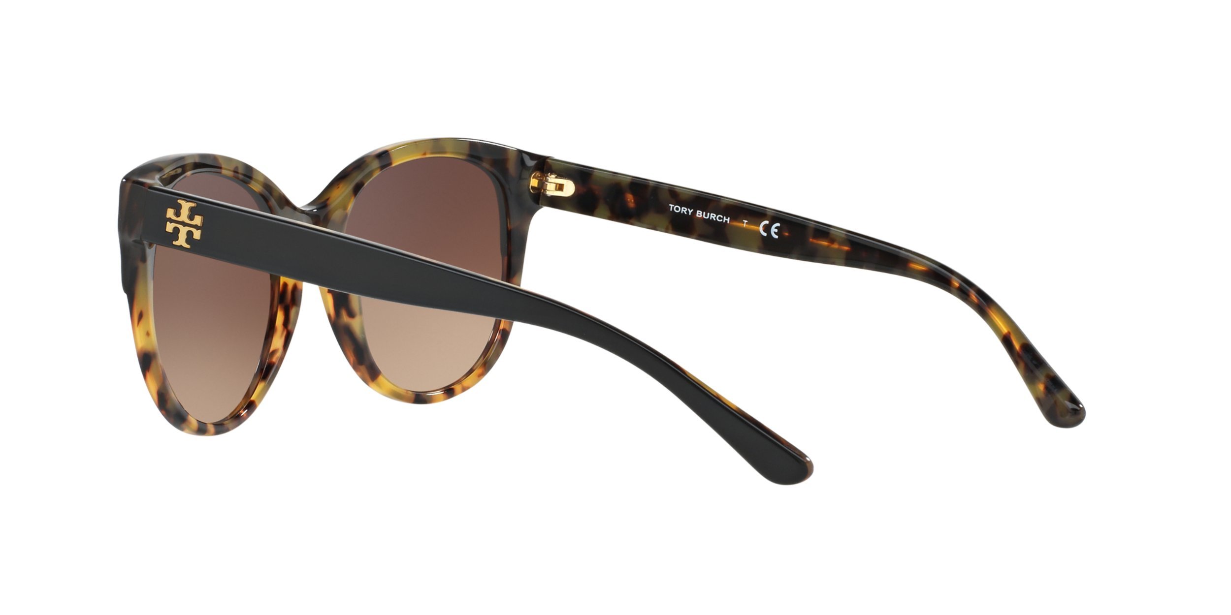 Tory Burch TY7095 Sunglasses 160113-54 - Black/Tortoise Frame, Dark Brown TY7095-160113-54