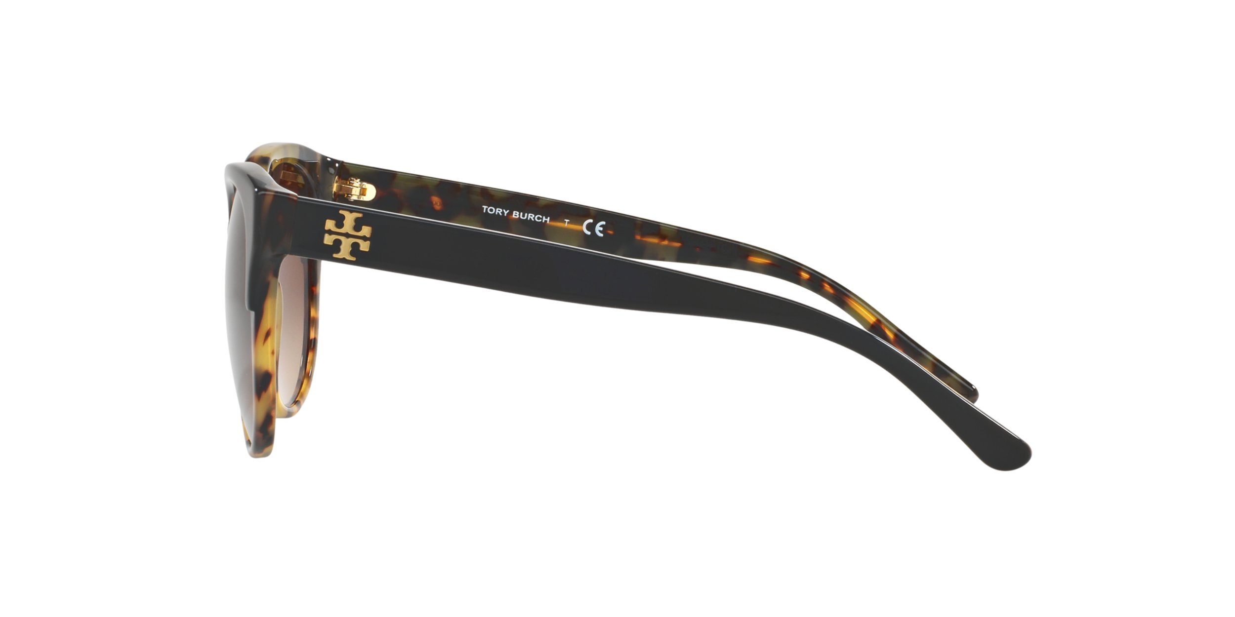 Tory Burch TY7095 Sunglasses 160113-54 - Black/Tortoise Frame, Dark Brown TY7095-160113-54