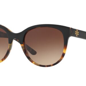 Tory Burch TY7095 Sunglasses 160113-54 - Black/Tortoise Frame, Dark Brown TY7095-160113-54