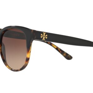 Tory Burch TY7095 Sunglasses 160113-54 - Black/Tortoise Frame, Dark Brown TY7095-160113-54