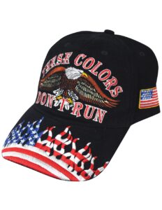 these colors dont run baseball cap with embroidered eagle and american flag