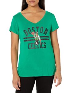 ultra game nba boston celtics womens box out varsity stripe tee shirt, team color, medium