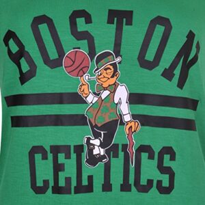 Ultra Game NBA Boston Celtics Womens Box Out Varsity Stripe Tee Shirt, Team Color, Medium