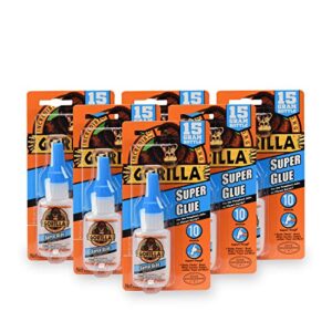 Gorilla Super Glue 15 Gram, Clear, (Pack of 6)