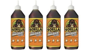 gorilla original waterproof polyurethane glue, 36 ounce bottle, brown, (pack of 4)