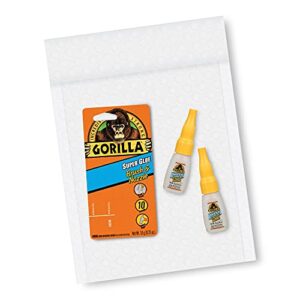 gorilla super glue with brush & nozzle applicator, 10 gram, clear, (pack of 2)