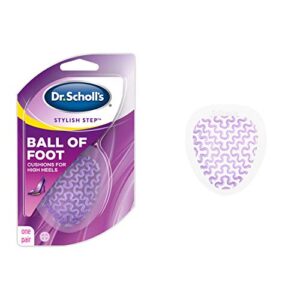 dr. scholl's love your heels & wedges ball of foot cushions for women, 1 pair, metatarsal pads women - all-day comfort for high heels - relieve & prevent shoe discomfort, no sliding stopper pads