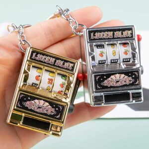 Liberty Imports 6 PCS Mini Casino Slot Machine Keychains Set - Las Vegas Souvenirs Lucky Jackpot Charm Pendants Novelty Gaming Gifts for Casino Lovers