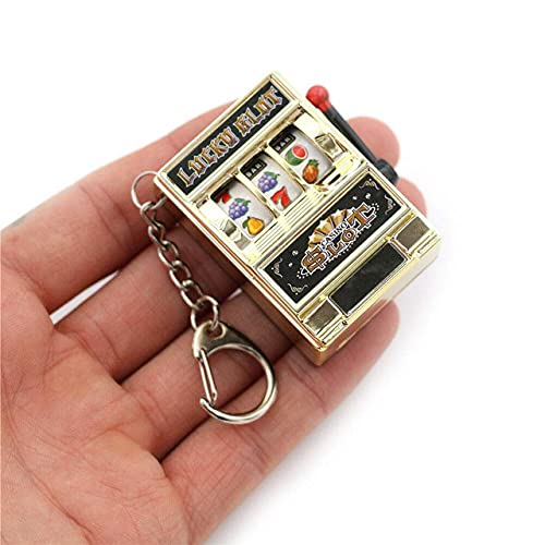 Liberty Imports 6 PCS Mini Casino Slot Machine Keychains Set - Las Vegas Souvenirs Lucky Jackpot Charm Pendants Novelty Gaming Gifts for Casino Lovers