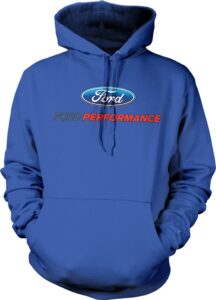 nofo clothing co ford performance, officially licensed ford design hooded sweatshirt, xl royal