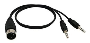 zdycgtime 5-pin din to dual 3.5mm(1/8in) trs stereo male audio y splitter cable professional premium audio adapter for bang & olufsen, naim, quad...stereo systems