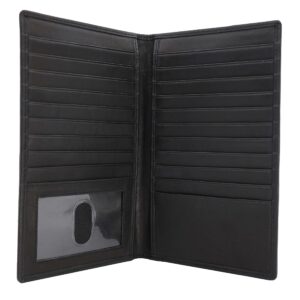 ag wallets genuine leather mens long id 19 credit card security wallet black (rfid_black)