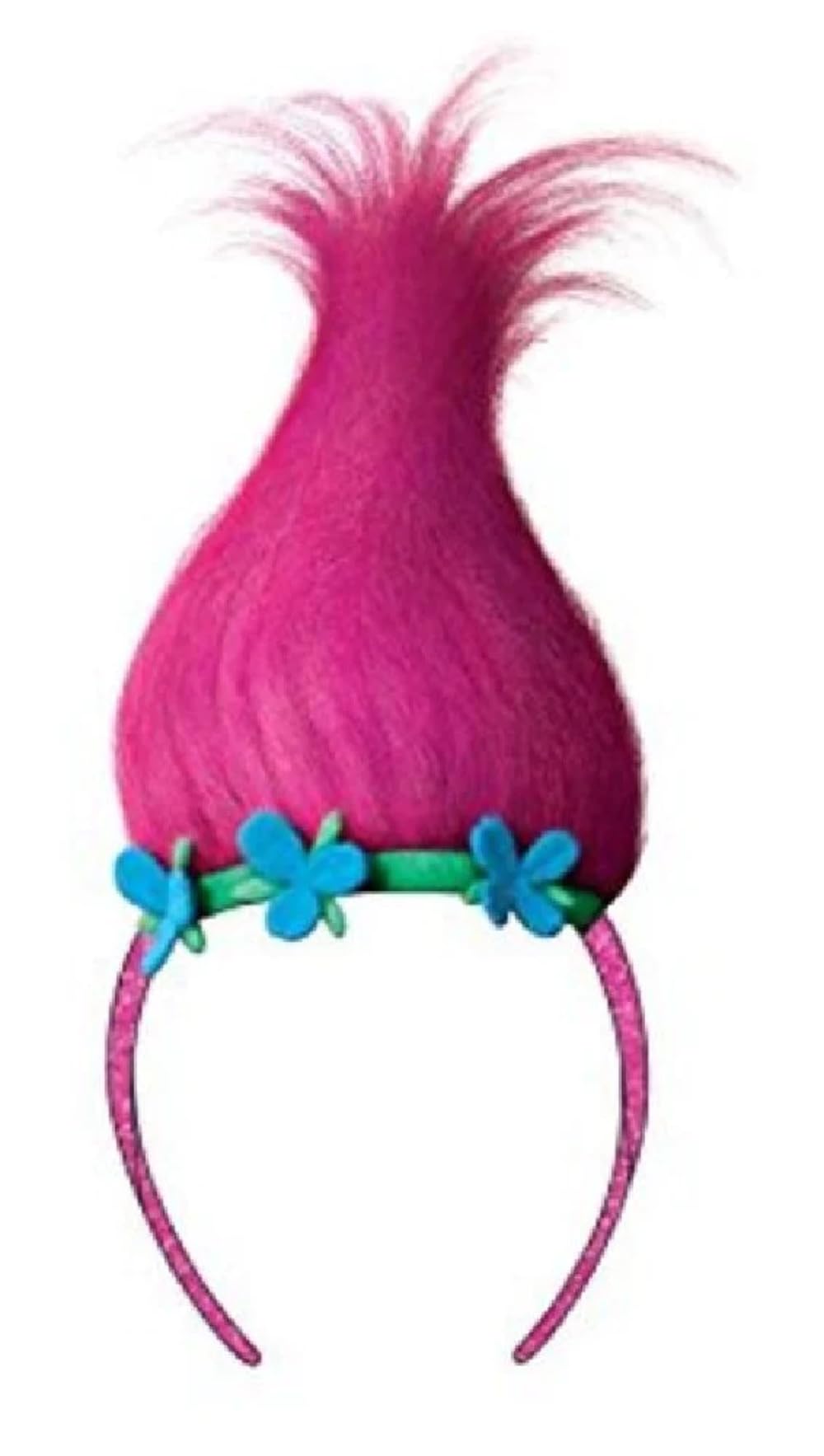 OS Fits Child, Magenta, Trolls Sugar Glitter Headband with Troll hair, female