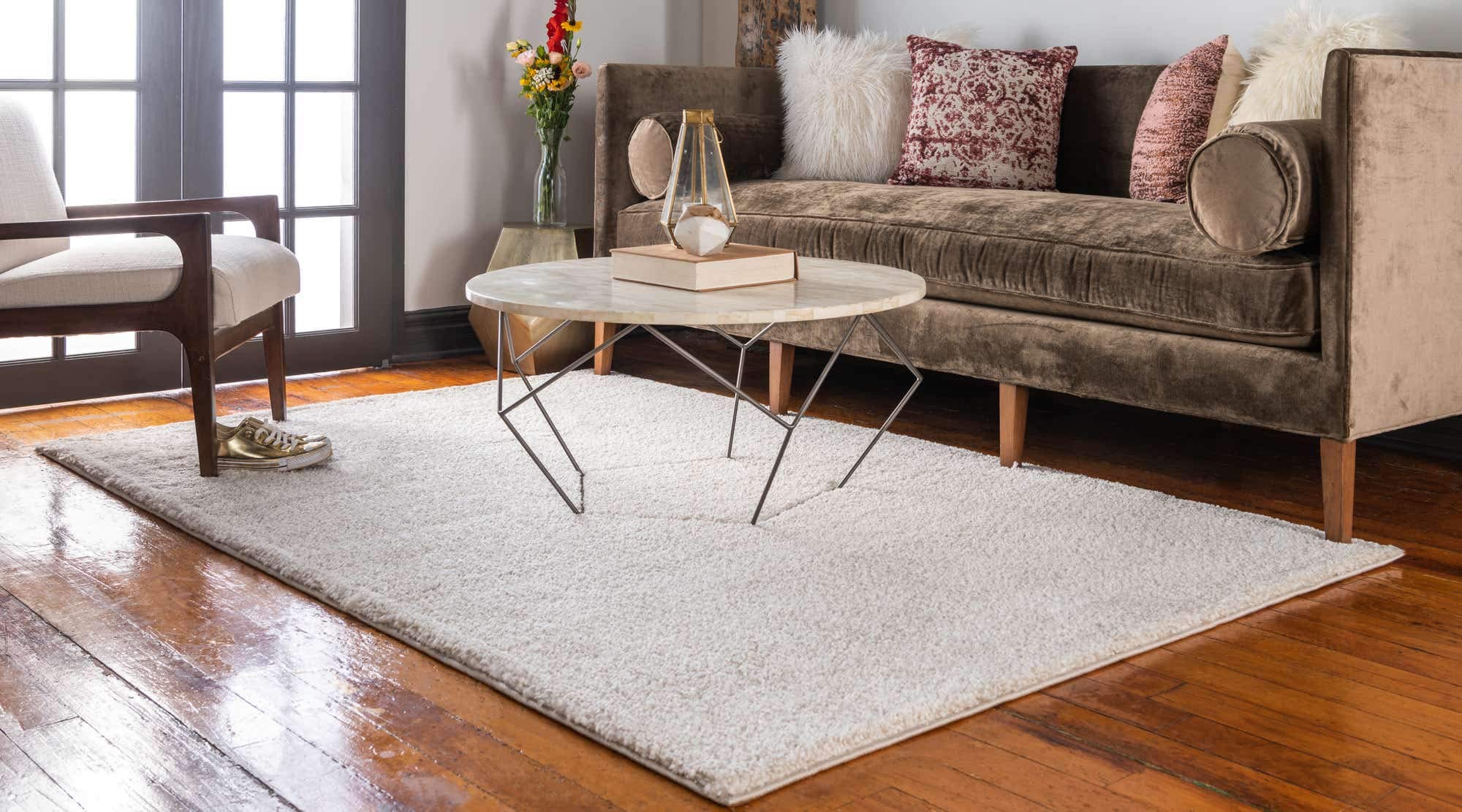 Unique Loom Solo Collection Area Rug - Calabasas (10' x 13' Rectangle, Ivory)