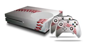 wraptorskinz decal vinyl skin wrap compatible with xbox one s console and controllers - baseball