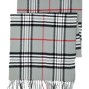 Achillea Classic Plaid Check Cashmere Feel Winter Scarf (Classic Grey Plaid)