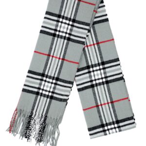 Achillea Classic Plaid Check Cashmere Feel Winter Scarf (Classic Grey Plaid)