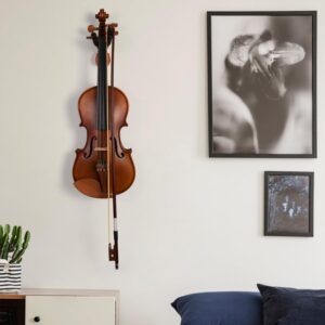 Violin Hanger Wall Mount with Bow Holder Home & Studio Wall Mount Violin Viola Stand