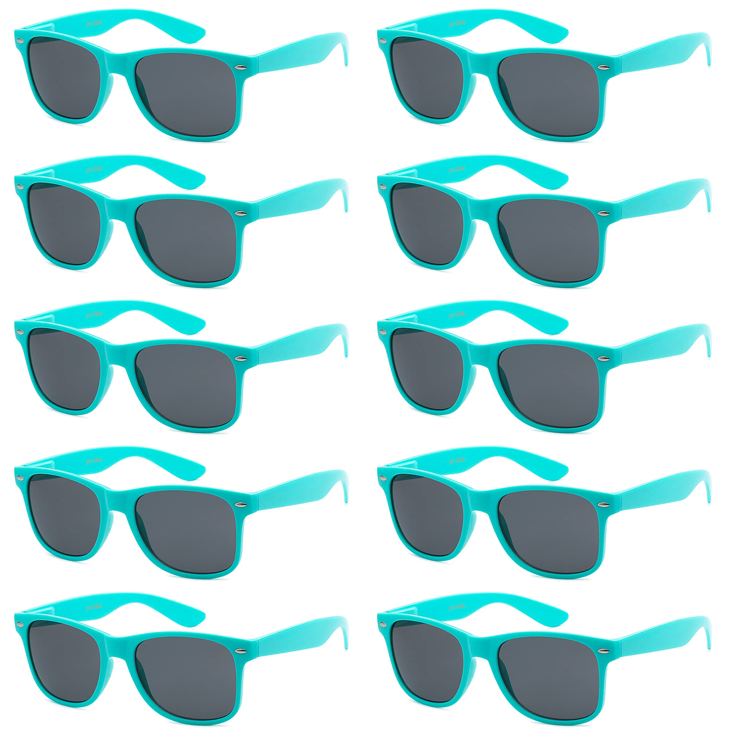 Got Shades Wholesale Bulk Unisex 80's Retro 100% UV Sunglasses for Adults - 10 Pack - w/Flex Hinges