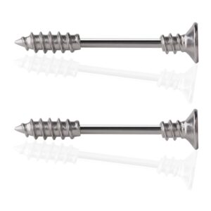 ruifan 316l stainless steel screw bar nipple barbell ring body piercing 14g 2pcs - silver