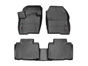 weathertech custom fit floorliners for ford edge, edge st - 1st & 2nd row (44815-1-2), black