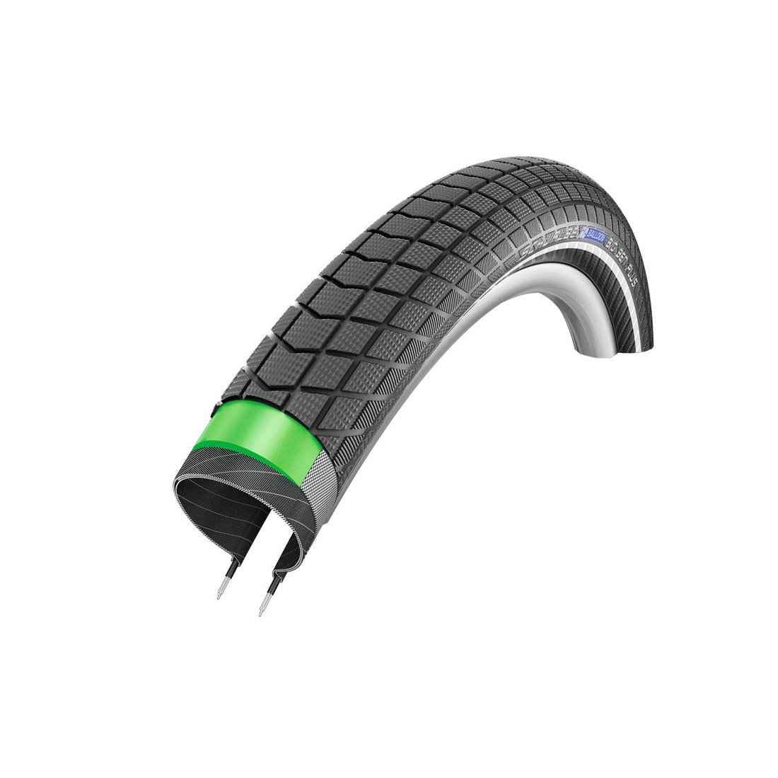 Schwalbe Unisex's Big Ben Plus Perf, GreenGuard, Snakeskin Tyres, Black, 55-406