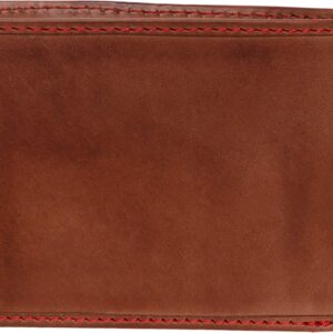 Rawlings Mens Tanned-leather Baseball Stitch Embroidered Wallet - (Dark Brown)