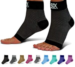 sb sox plantar fasciitis compression socks for women & men - best arch support for all day wear - relief for heel pain and night splint comfort (black, small)