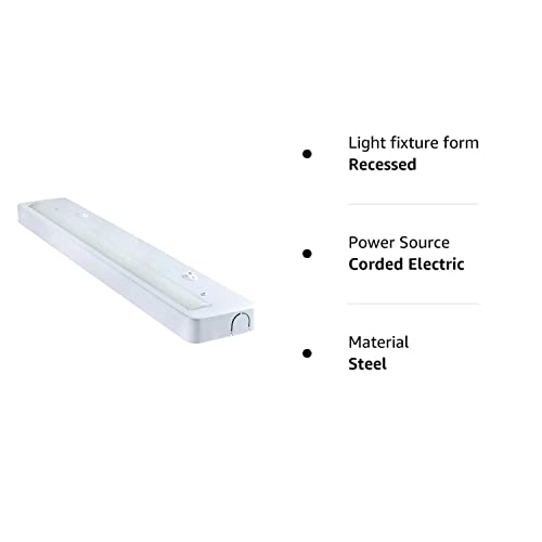 Enbrighten Premium 24in. LED Under Cabinet Light Fixture, Direct-Wire, 900 Lumens, 97 CRI, Color-Select, On/Off Switch, In-Wall Dimmer Compatible, 50,000 hr. LED Life, Steel Housing, White, 34290