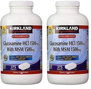 kirkland signature glucosamine with msm, 375 tablets (2 pack)