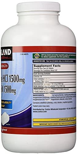 Kirkland Signature Glucosamine with MSM, 375 Tablets (2 Pack)