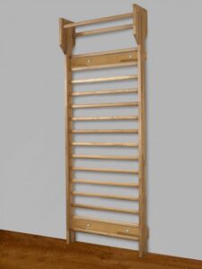 artimex wooden swedish ladder (stall bars) set for physical therapy & gymnastics - used in homes, gyms, clinic, schools or fitness centers - wall bars from natural wood: red oak, code 279