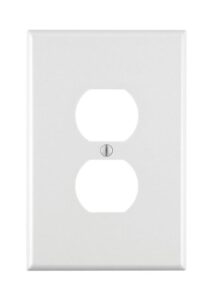 leviton 88103 1-gang duplex device receptacle wallplate, oversized, thermoset, device mount, 25-pack, white