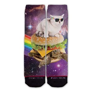 function - galaxy cat surfing burger turtle fashion socks one size