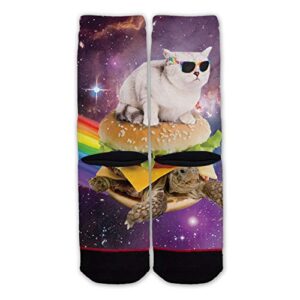 Function - Galaxy Cat Surfing Burger Turtle Fashion Socks One Size