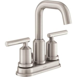 moen ws84228srn gibson two-handle high arc bathroom faucet, spot resist brushed nickel